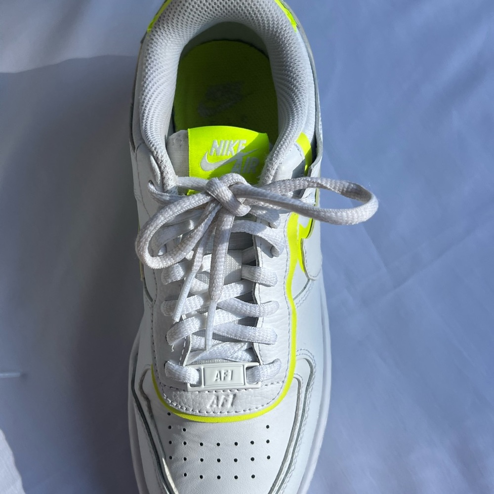 Nike Air Force 1 Shadows White With Neon Lining - Gem